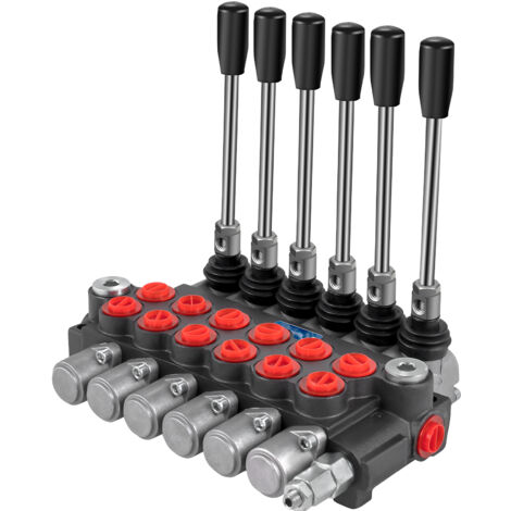Mophorn Hydraulic Directional Control Valve, 6 Spool Hydraulic Spool ...