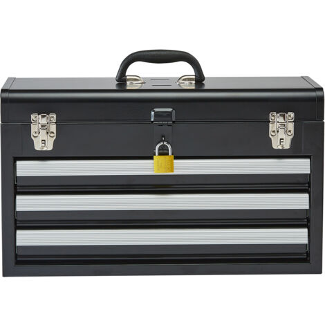 Mophorn Metal Tool Box - 20.5-inch Portable with 3 Drawers, EVA Liners ...