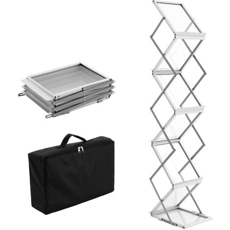 Mophorn Foldable Magazine Display Rack, 6 Pocket Pop-Up Brochure Stand ...