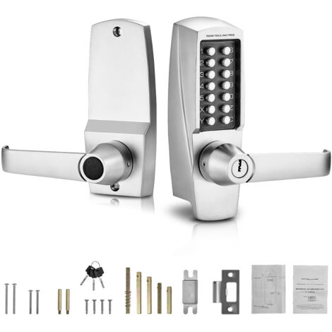 Mophorn Mechanical Keyless Entry Door Lock, 14-Key with Keys, Stainless ...