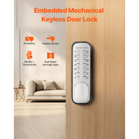 Mophorn Mechanical Keyless Door Lock, 14-Key Mechanical Keypad Lock ...
