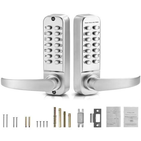 Mophorn Mechanical Keyless Door Lock, 14-Key Double-Sided Stainless ...