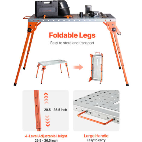 Mophorn Foldable Welding Table 44"x 21", 500LBS Capacity, Adjustable ...