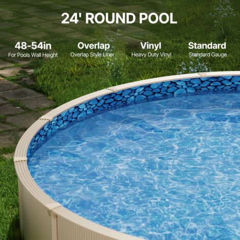 Mophorn 24-ft Round Above-Ground Pool Liner, Overlap Vinyl Liner ...