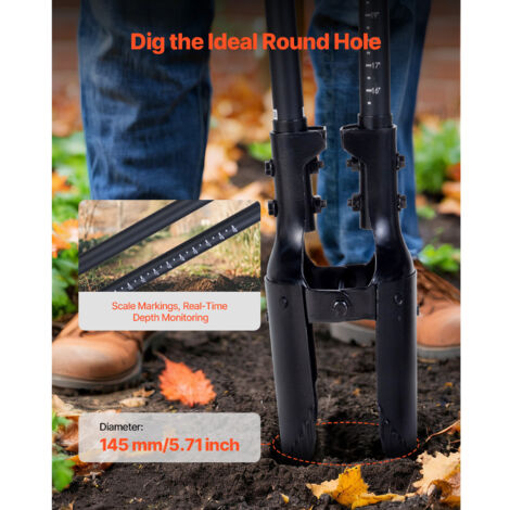 Mophorn Post Hole Digger, Heavy Duty with Fiberglass Handle, Manual ...