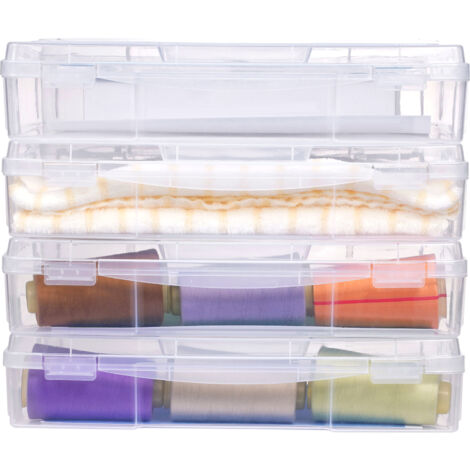 Mophorn Stackable Storage Boxes - Clear, Multi - Purpose with Rounded ...