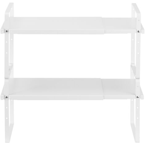 Mophorn Adjustable Kitchen Cabinet Shelf Organizer, Expandable 2-Tier ...