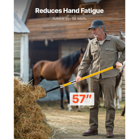 Mophorn 5-Tine Garden Fork with Fiberglass Handle, 57-Inch Heavy-Duty ...