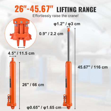 Mophorn Hydraulic Long Ram Jack, 8-Ton Engine Hoist Cylinder, Double ...