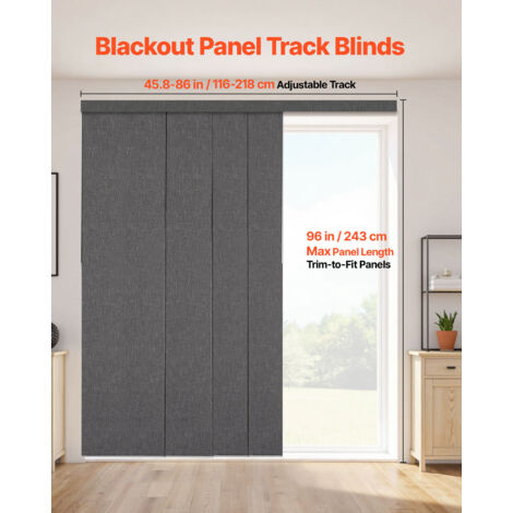 Mophorn Adjustable Panel Track Blinds, Extendable Rail from 116 cm to ...