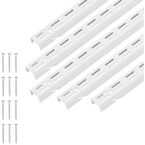 Mophorn 60-inch Shelf Pilaster, 5-Pack Dual Track Wall Shelving System ...
