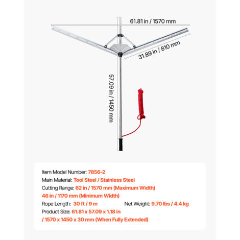 Mophorn Aquatic Weed Cutter with 62 in Max. Cutting Width, Durable ...