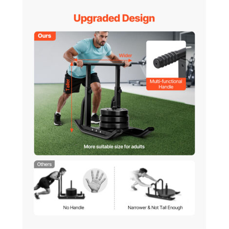 Mophorn Steel Weight Sled for Fitness Training, Adjustable Handle ...