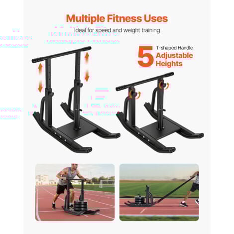 Mophorn Steel Weight Sled for Fitness Training, Adjustable Handle ...