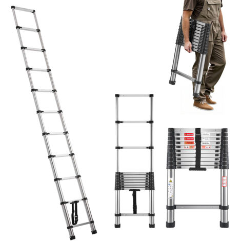 Mophorn Telescoping Ladder, 10.5ft Stainless Steel Lightweight ...