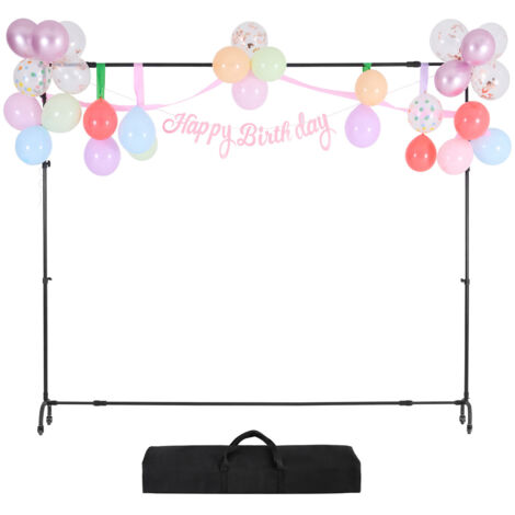 Mophorn 7 x 10 ft Adjustable Backdrop Stand with Wheels, Moveable Heavy ...