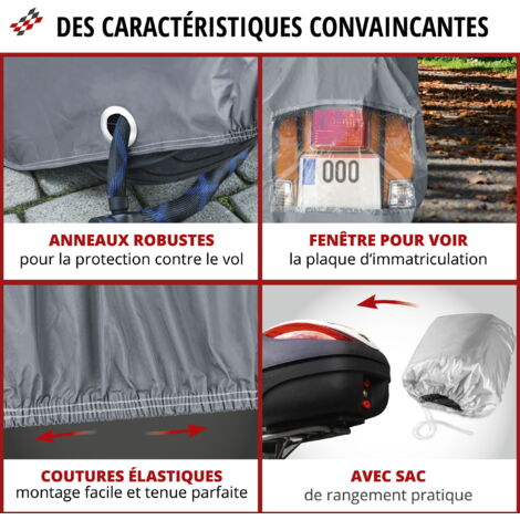 Garage moto imperméable XL abri Enduro en PVC gris haute densité ...
