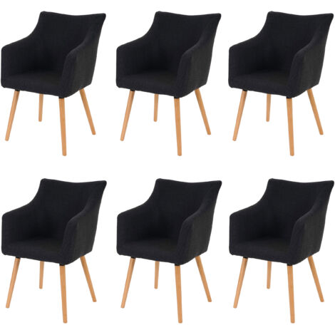 Serie Malmoe set 6x sedie sala da pranzo T382 tessuto legno massiccio ...