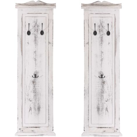 [NON UTILIZZATO] Set 2x appendiabiti attaccapanni shabby vintage legno ...