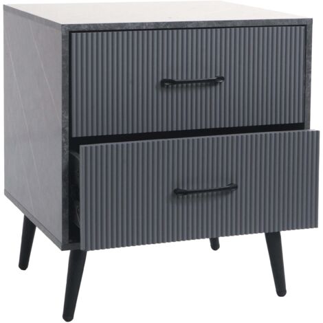 [NON UTILIZZATO] Comodino tavolino HHG-684, design 3D, 2 cassetti in ...