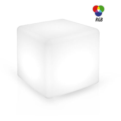Cubo LED Iluminado con Mando a Distancia Impermeable IP44 IK10 ...