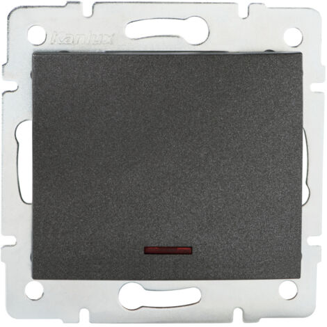 Interruptor LED único - Grafito - Recesado - retroiluminado - 71x71mm