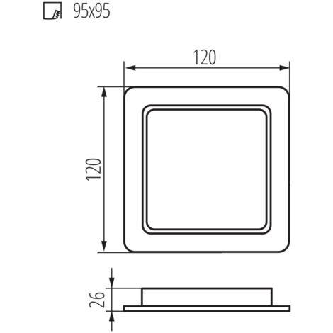 Linterna LED receso cuadrado – 9W – 900lm – blanco – IP44 – 120x120m m