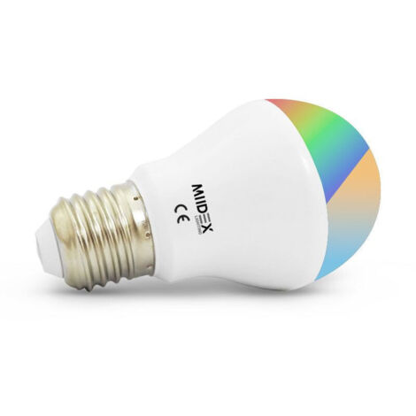 Bombilla LED regulable E27 AC220/240V 6W 550lm 220° IP20 Ø56mm - RGB + CCT (2700K A 6000K)