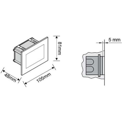 5W LED Spot incorporado Mural Rectangular Negro impermeable IP66 CTC