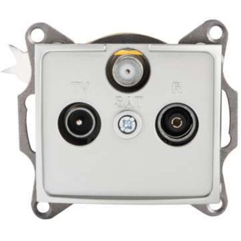 Toma Terminal TV-SAT-R Empotrable Plata DOMO