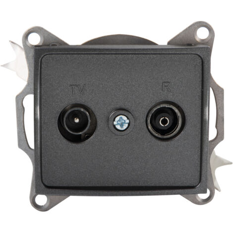 Terminal TV-R socket – 2 salidas – Incorporado – ABS Graphite