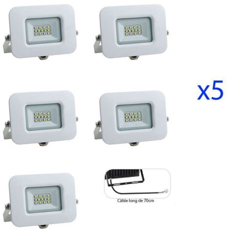 Lote de 5 proyectores LED 10W (60W) White Premium Line IP65 850lm ...