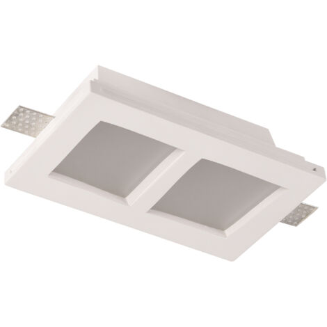 Soporte Spot Recesable Blanco Rectangular Ancho 215mm 2xGU10 Max 10W