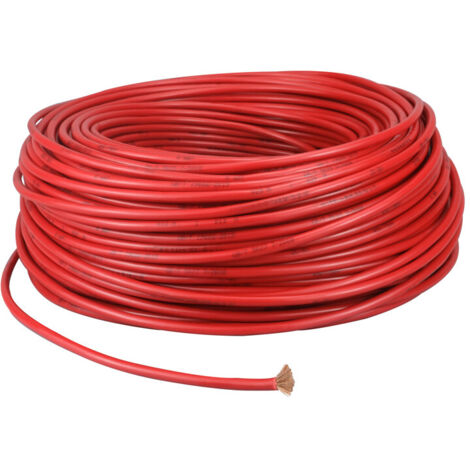 6mm2 Multibrins Cable flexible monoconductor - bobina roja 100m