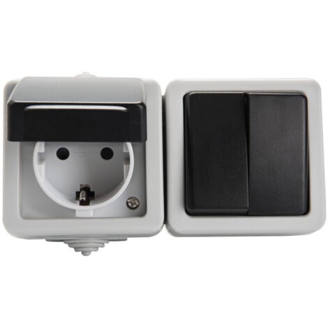 Doble interruptor " Schuko socket – 2P+T – IP54 – Protección infantil ...
