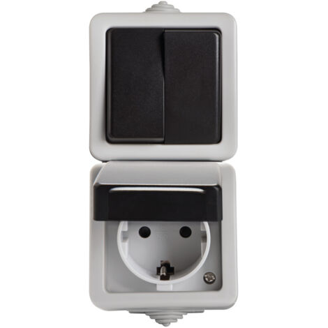 Interruptor dual - Schuko socket - Protección de la infancia - IP54 ...