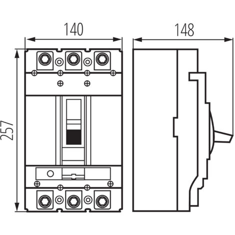 Interruptor de caja moldeado MCCB - 400A - 415V AC - IP20 - montaje fácil