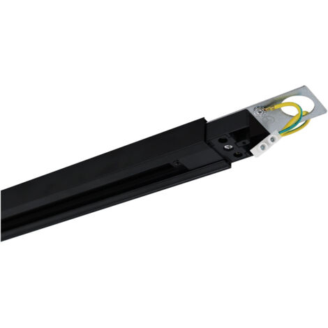 Riel de iluminación 2M - Aluminio negro - Montaje fácil - IP20 - Strühm