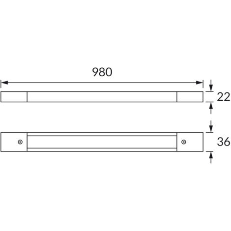 Rail de iluminación de pista - 0.98m - Negro - Aluminio - IP20 - Strühm