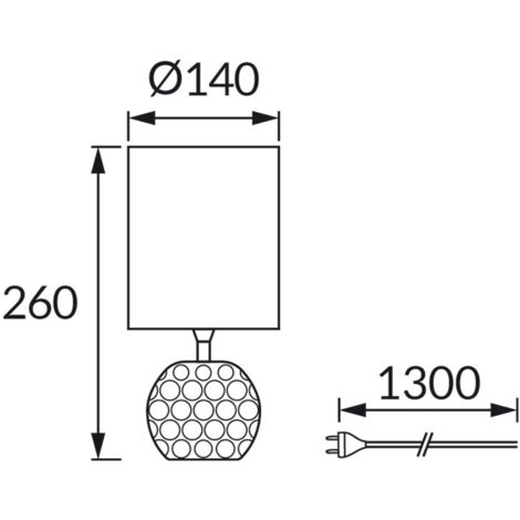 Lámpara de mesa Dragona - E14 - Blanco - vidrio - 40W - 26 cm