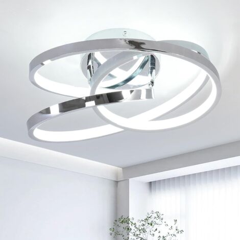 Ganeed 36W Chrome Ring LED Ceiling Light, Modern Minimalist Ceiling ...