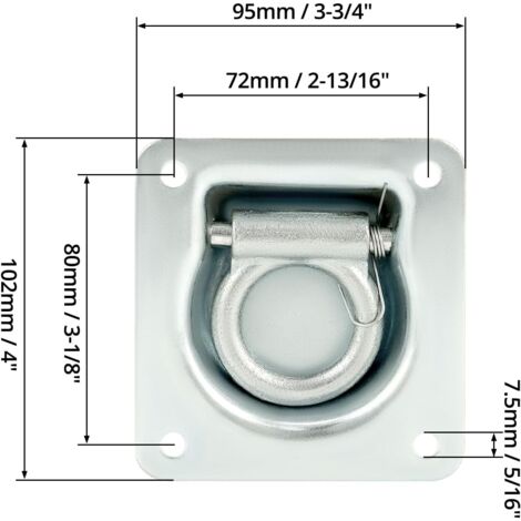 Pack de 6 Anneaux d'arrimage pour remorque, Auge d'arrimage, Accessoires de remorque, Fixation ...