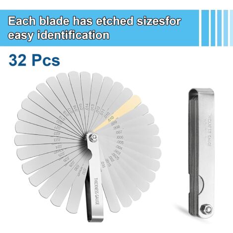 Jauge d'épaisseur Jeux de cale soupape, 32 Lames Jeu de Cale Soupape ...