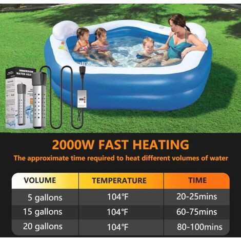 Chauffe-eau 2000 W pour piscine hors sol gonflable, chauffe-eau ...