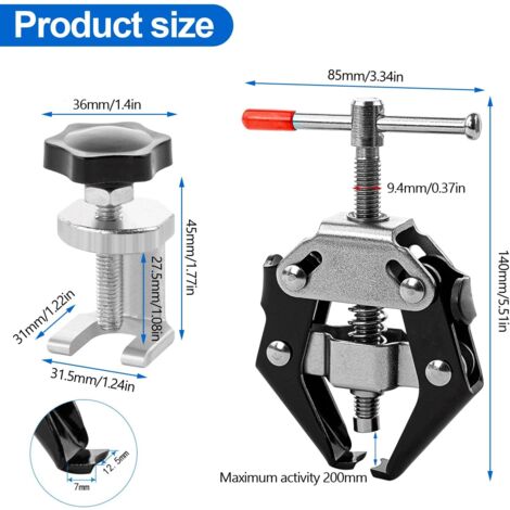 2 Pièces Extracteur de Roulement, Réglable Arrache Moyeu, Acier à Haute ...