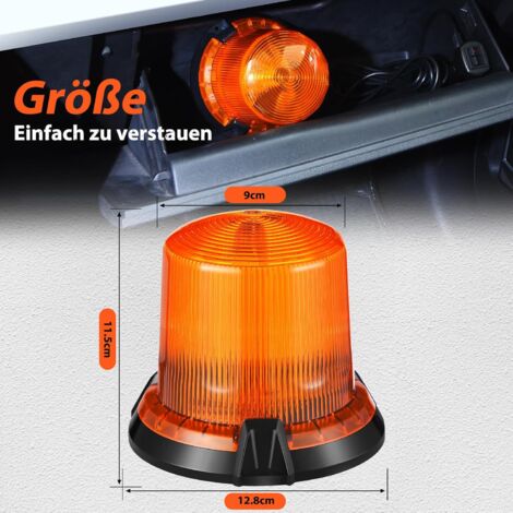 Gyrophare LED 12v/24v Girophare Orange Phare d’Avertissement Clignotant ...