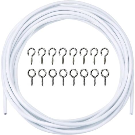 Fil de Rideaux 3 Mètre Blanc - Câble à Rideau Kit Avec 6 Paires ...