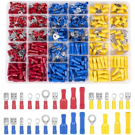 480 pièces Cosses Electriques a Sertir, 30 types Cosses Electriques, Connecteurs à Sertir ...
