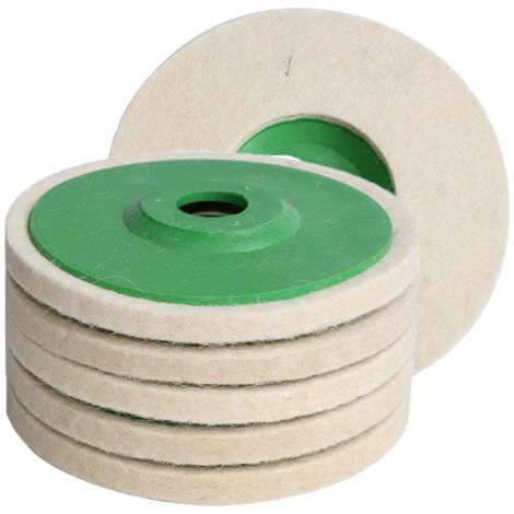 Lot de 6 disques de polissage en feutre de laine 100 mm x 16 mm pour ...