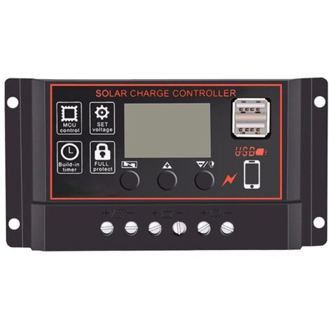 100A ContrôLeur de Charge Solaire ContrôLeur de Panneau Solaire 12V 24V Affichage LCD RéGulateur ...